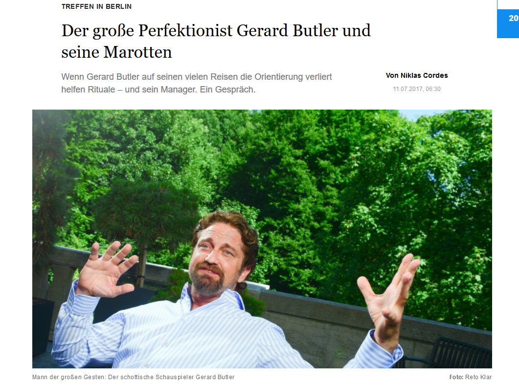 Print interview with Gerry from Germany July 2017 - Gerard Butler GALS